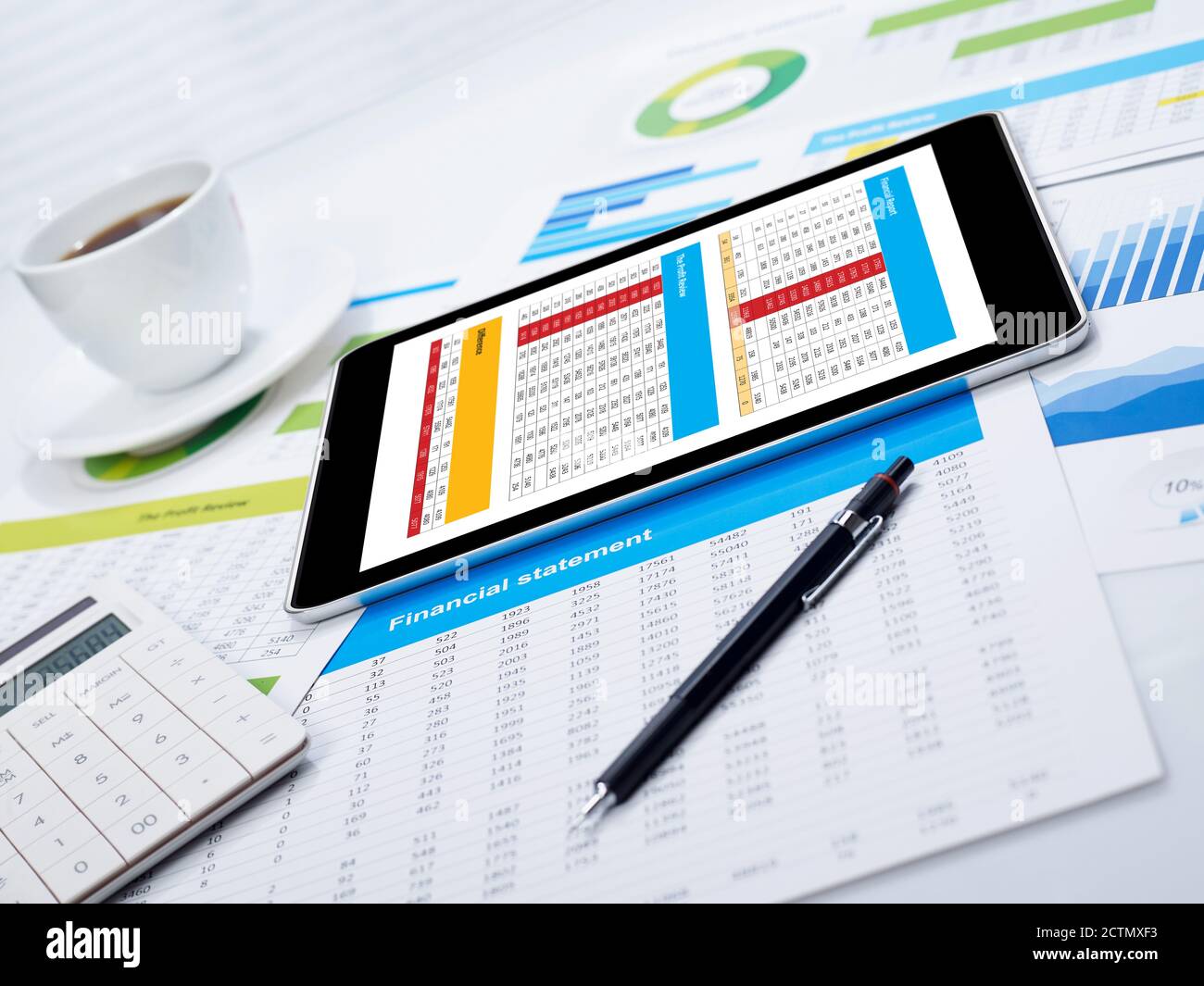 Digital tablet on desk Stock Photo - Alamy