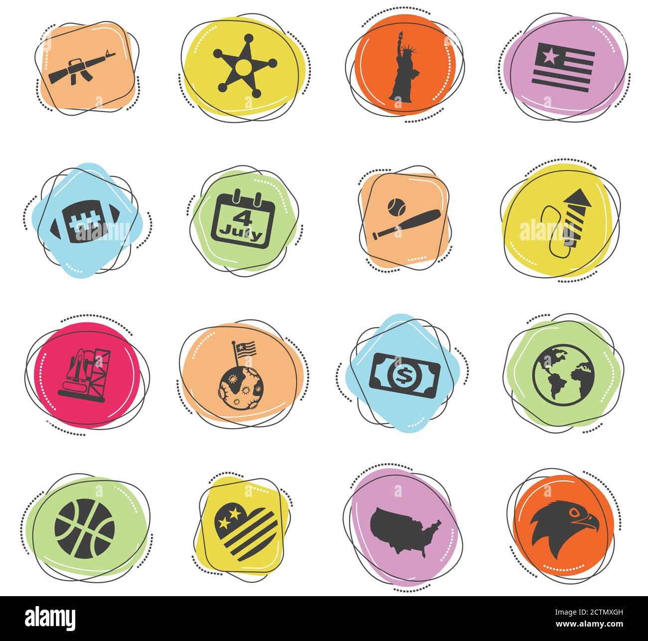 america icon set Stock Vector Image & Art - Alamy