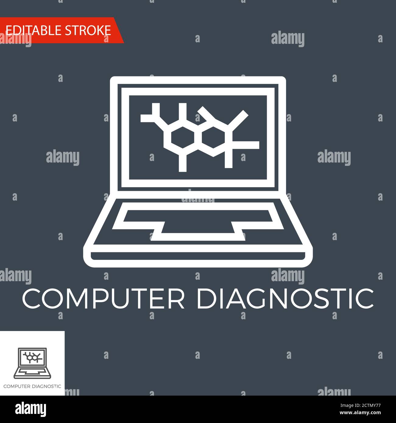 Computer Diagnostic Vector Icon Stock Vector Image & Art - Alamy