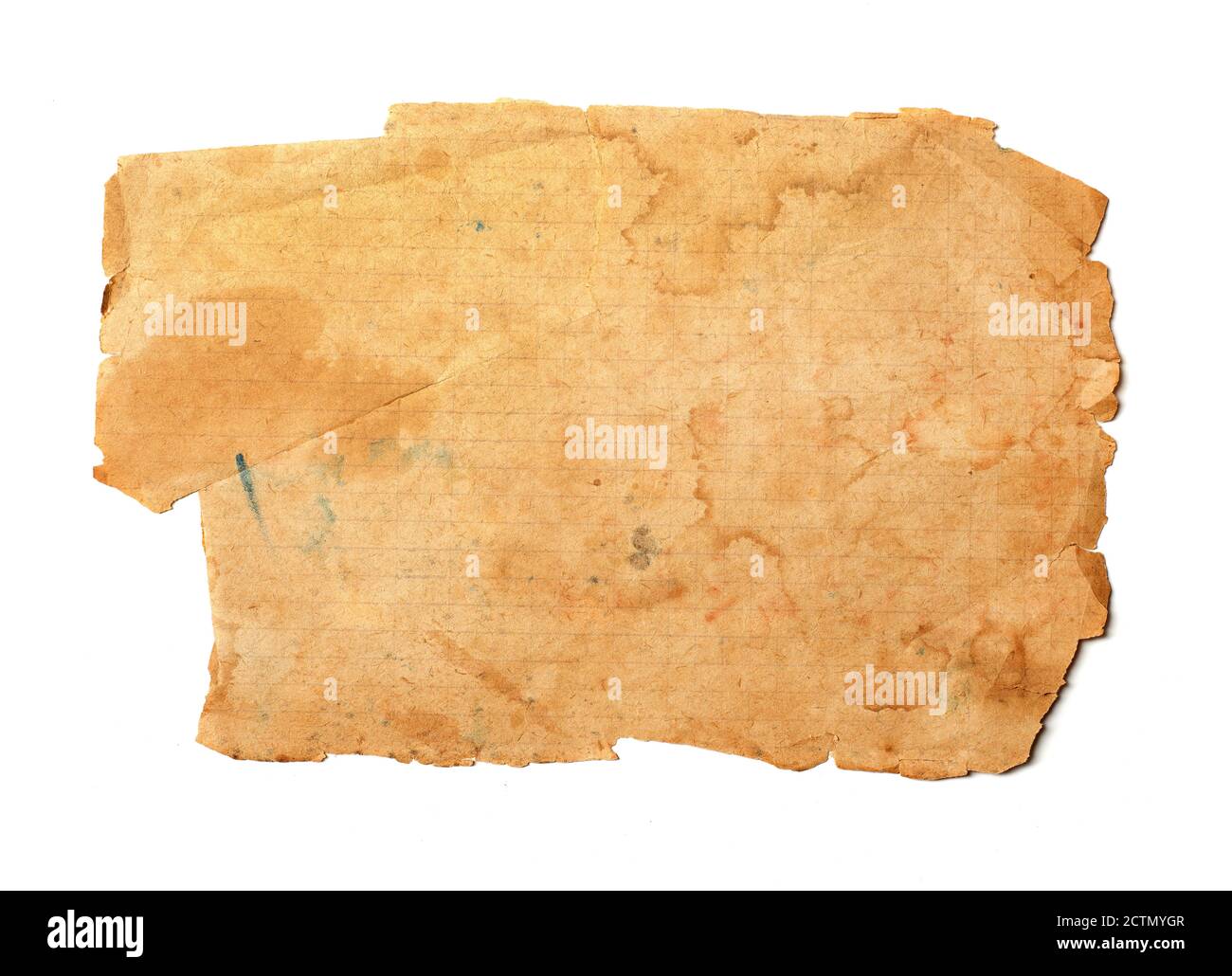 Old brown paper isolated on white Stock Photo - Alamy
