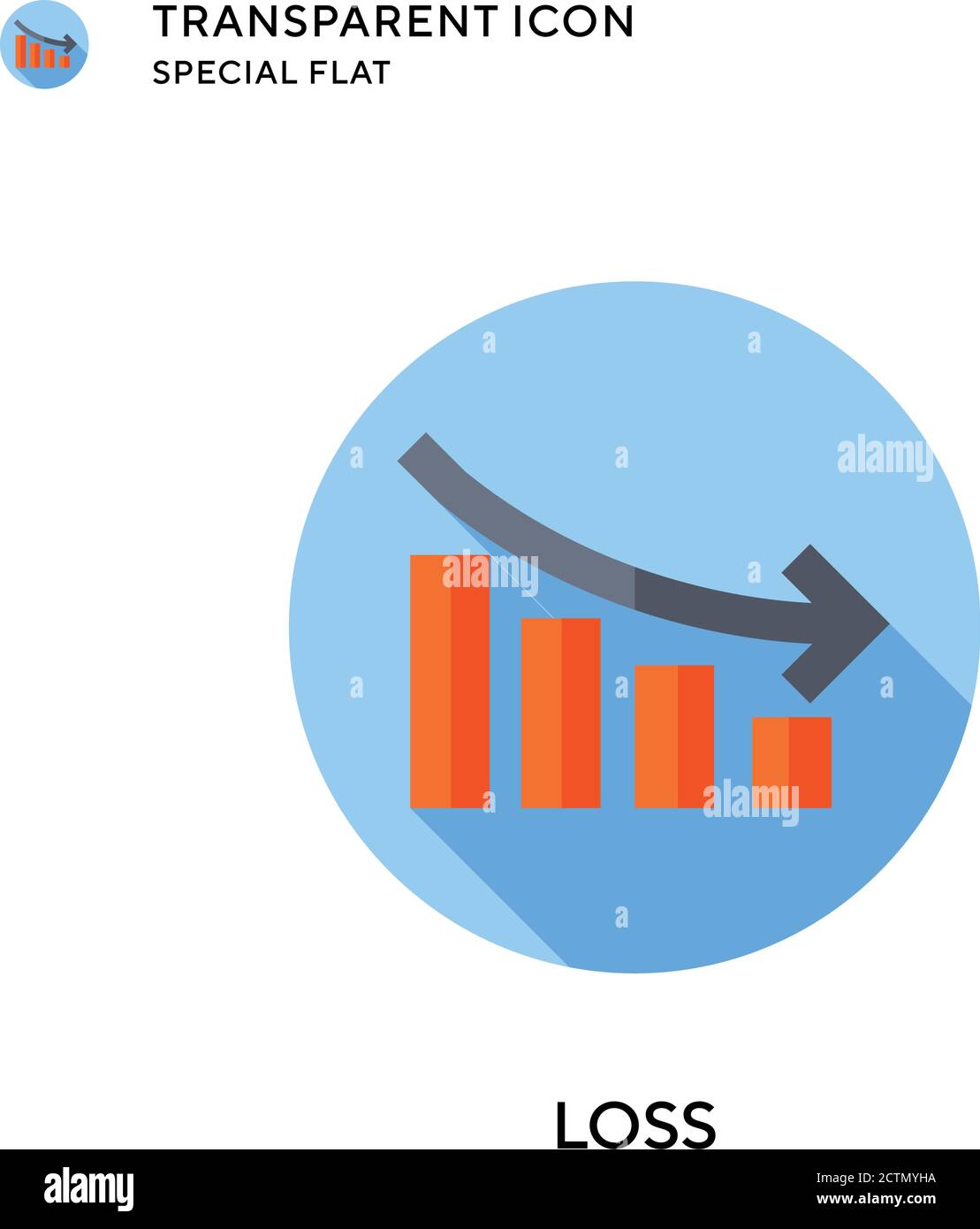 Loss vector icon. Flat style illustration. EPS 10 vector Stock Vector ...