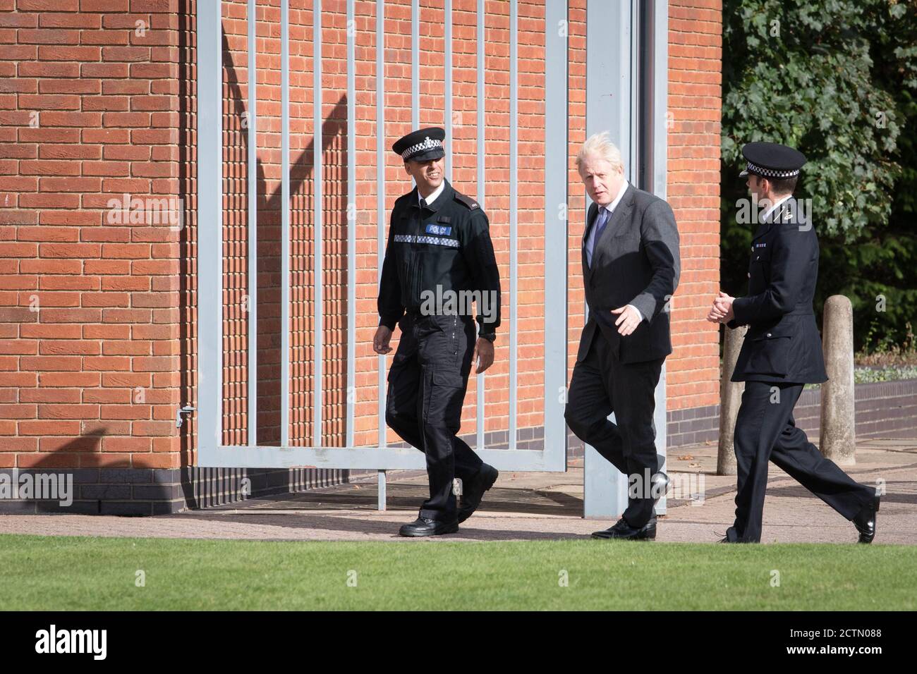 Prime Minister Boris Johnson during a visit to Northamptonshire Police ...