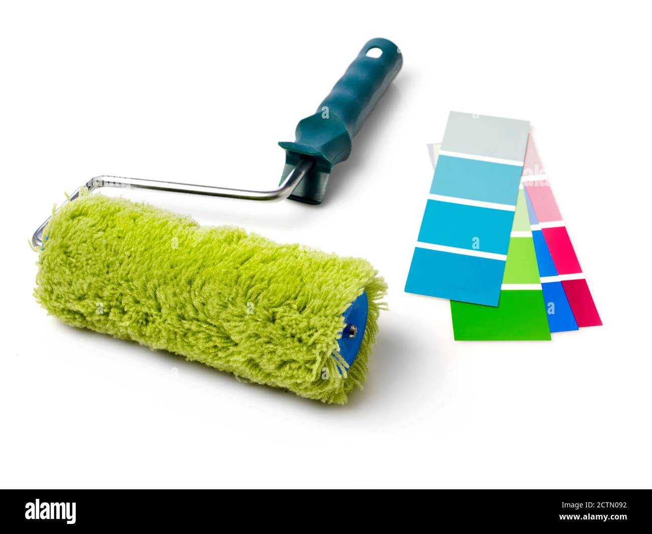 Paint roller and color chart Stock Photo - Alamy