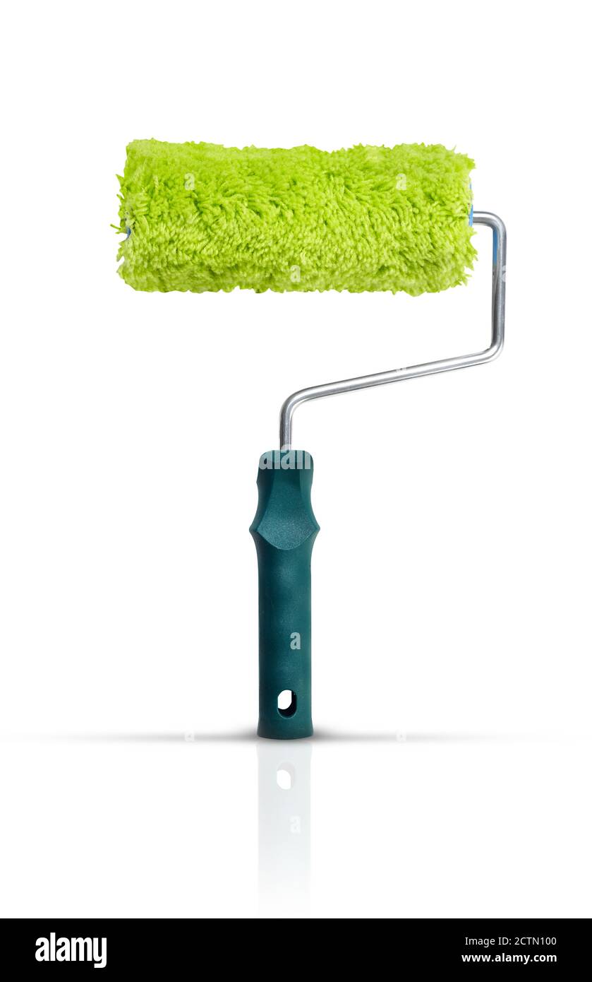 Paint roller on white background Stock Photo - Alamy