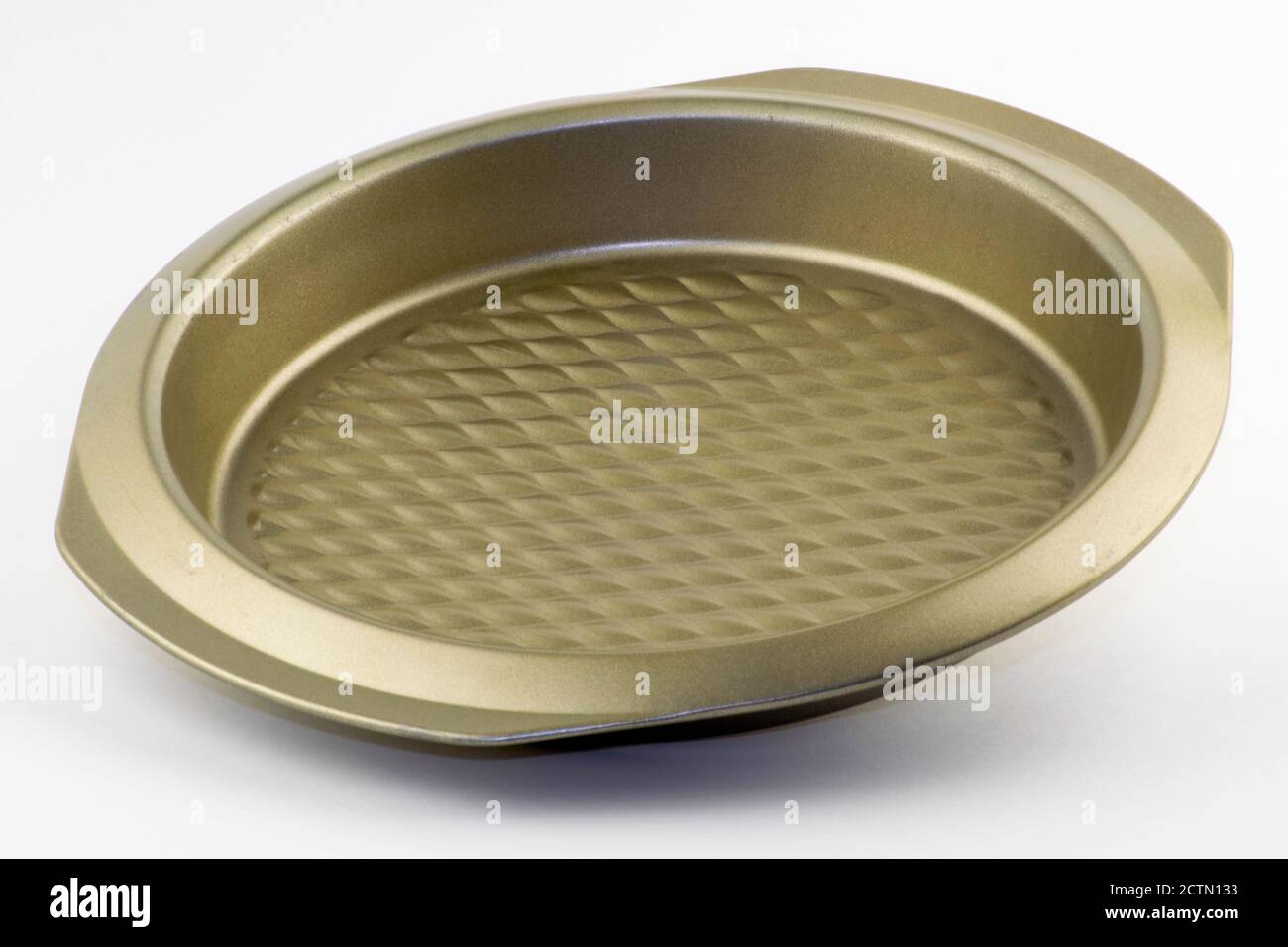 steel pan for baking on a white background Stock Photo - Alamy