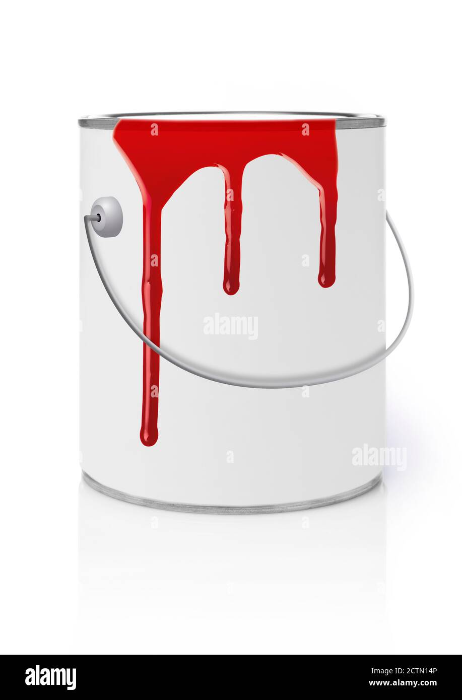 Dripping paint on can isolated on white Stock Photo - Alamy