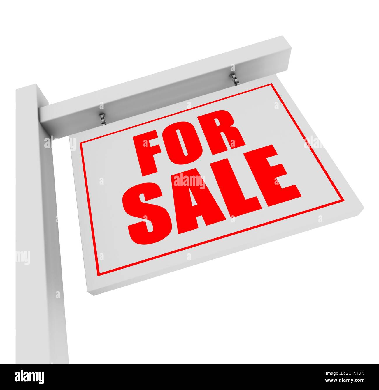 For sale banner on white background Stock Photo - Alamy