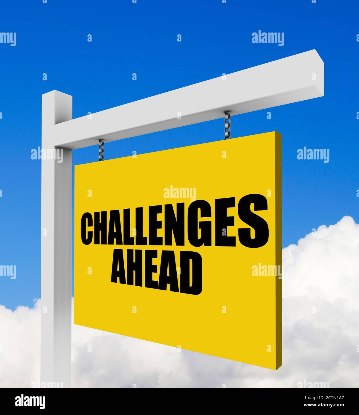 Challenges ahead sign on blue sky Stock Photo - Alamy