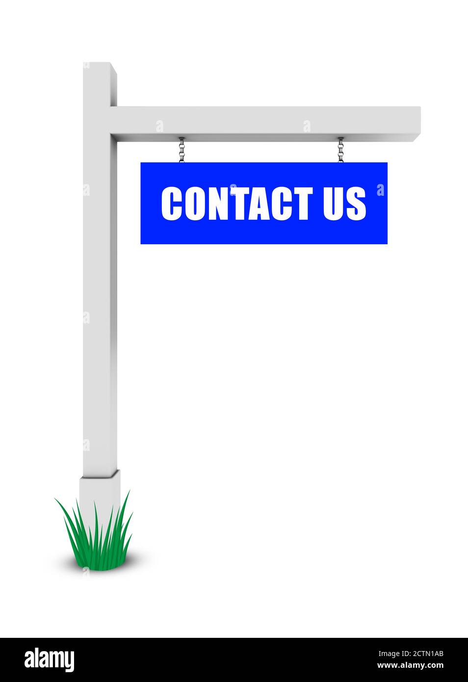 Contact us banner on white background Stock Photo - Alamy