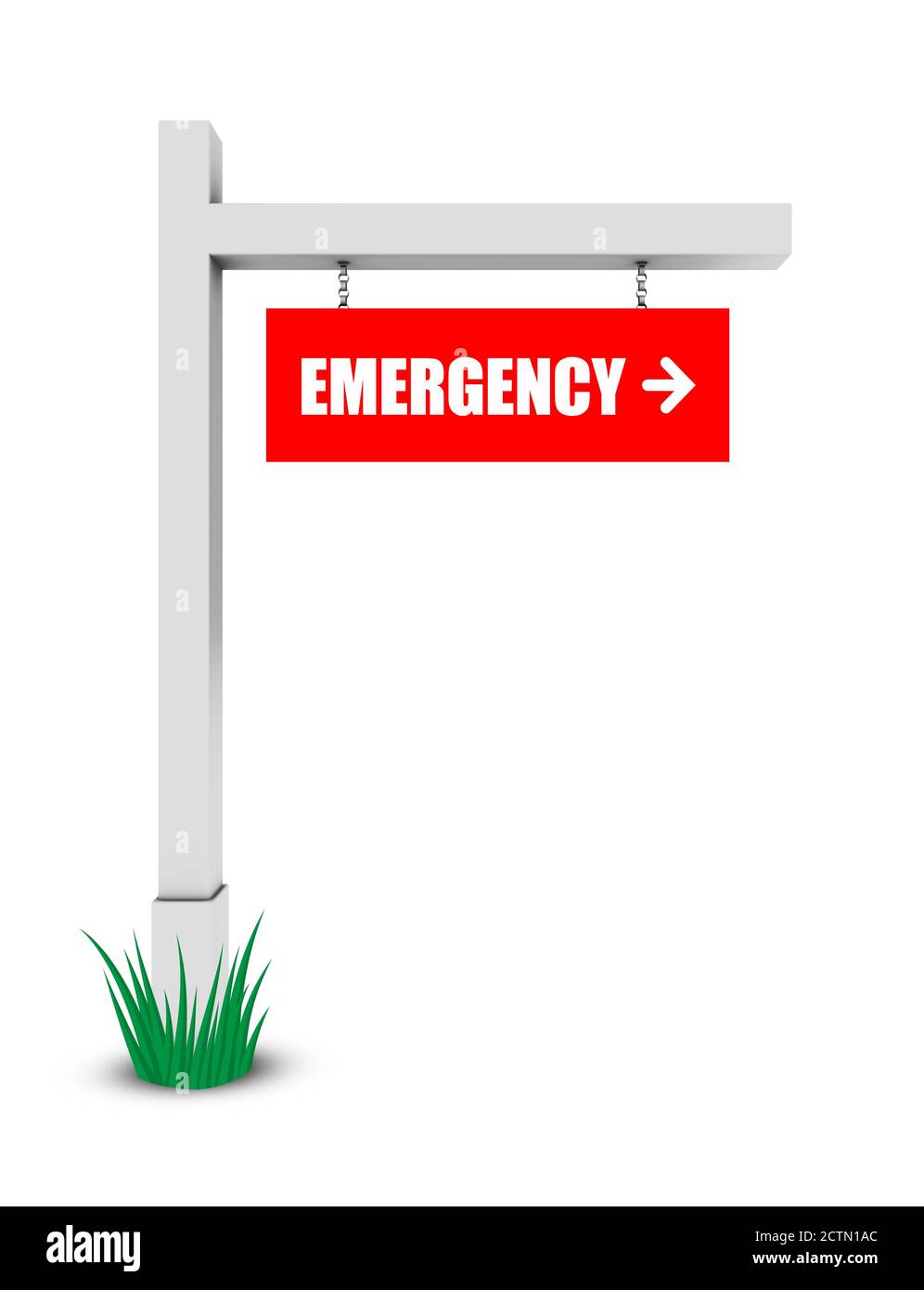 Emergency banner on white background Stock Photo - Alamy
