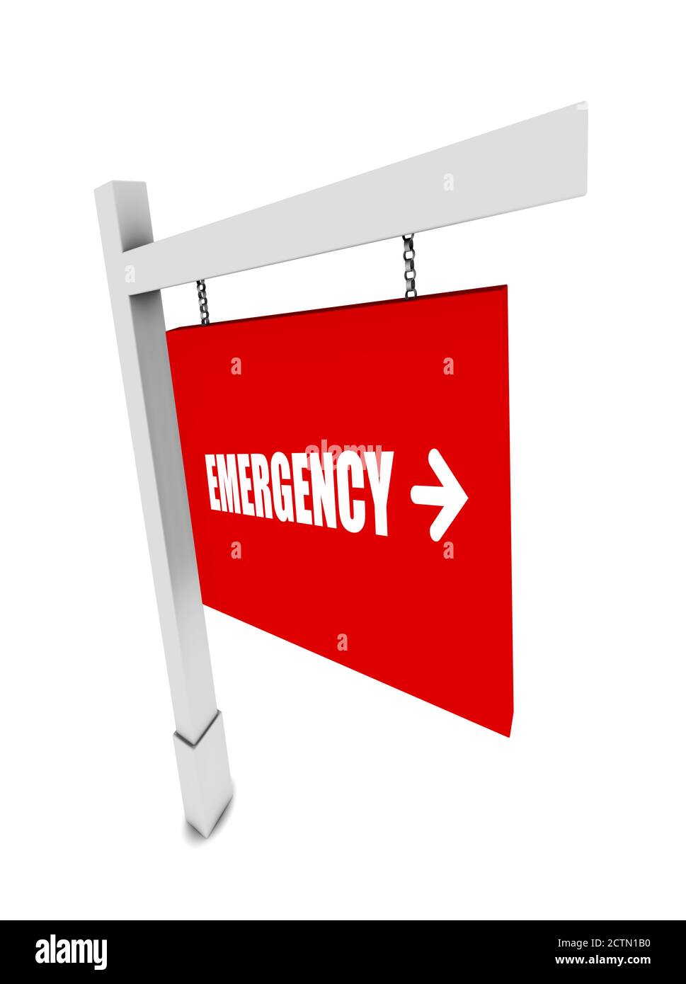 Emergency banner on white background Stock Photo - Alamy