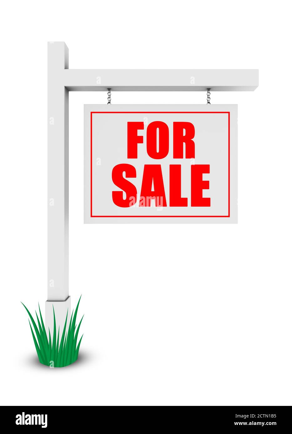 For sale banner on white background Stock Photo - Alamy
