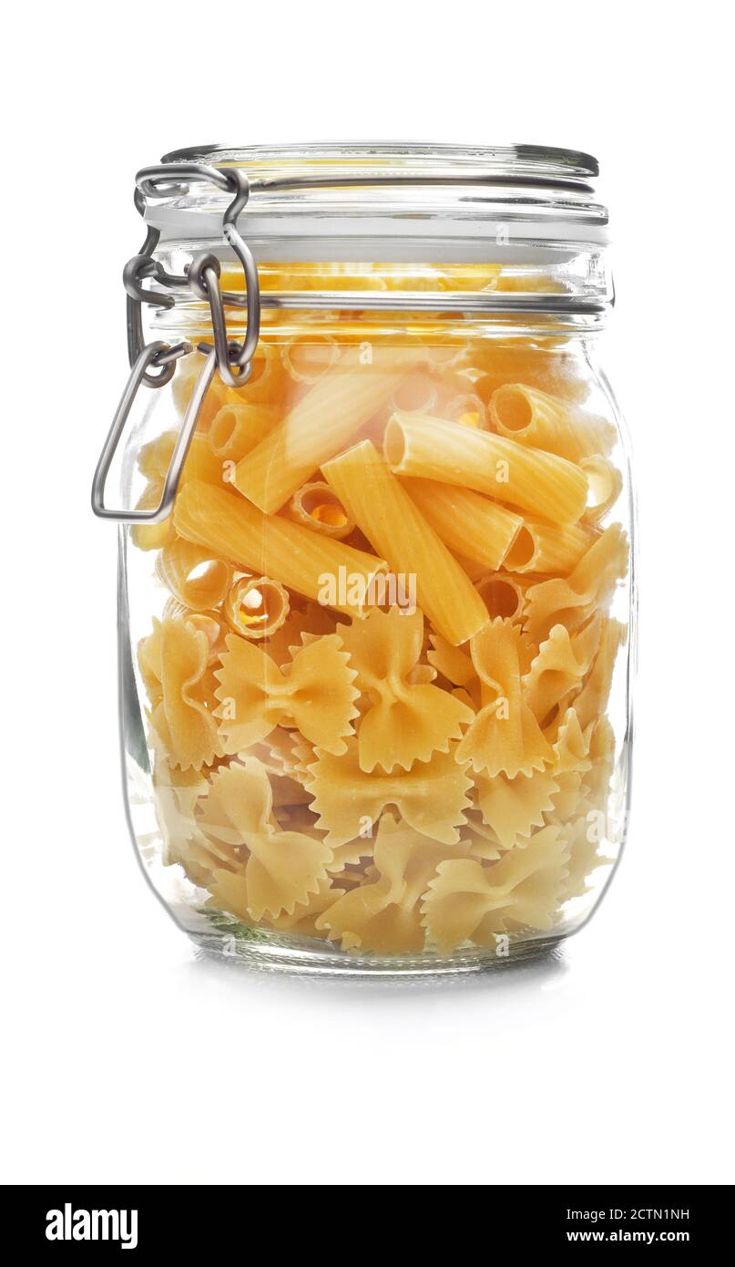 Pasta jar isolated Stock Photo - Alamy