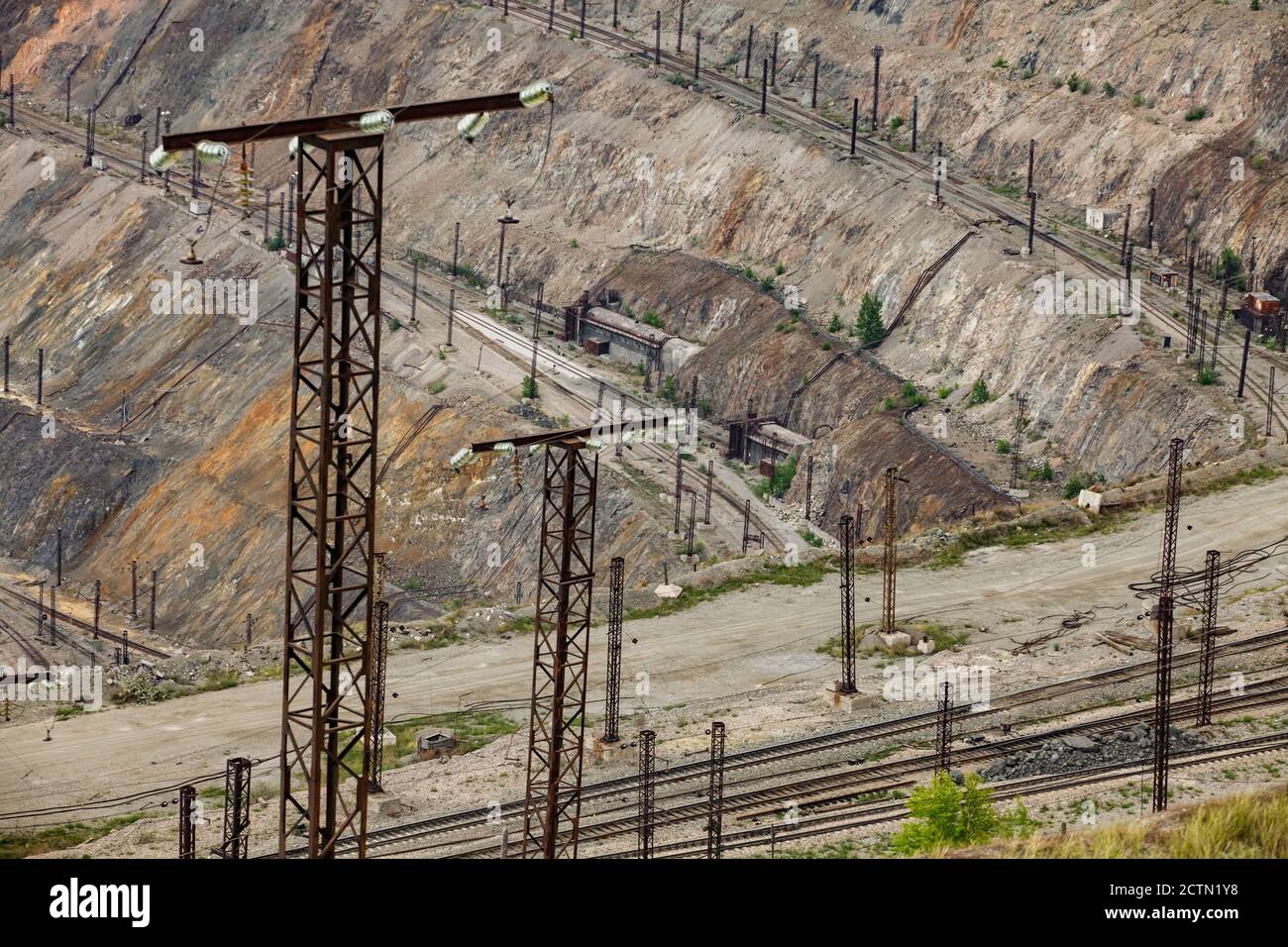 Iron ore quarry in Rudny, Kazakhstan. Open-pit mining raw minerals for ...