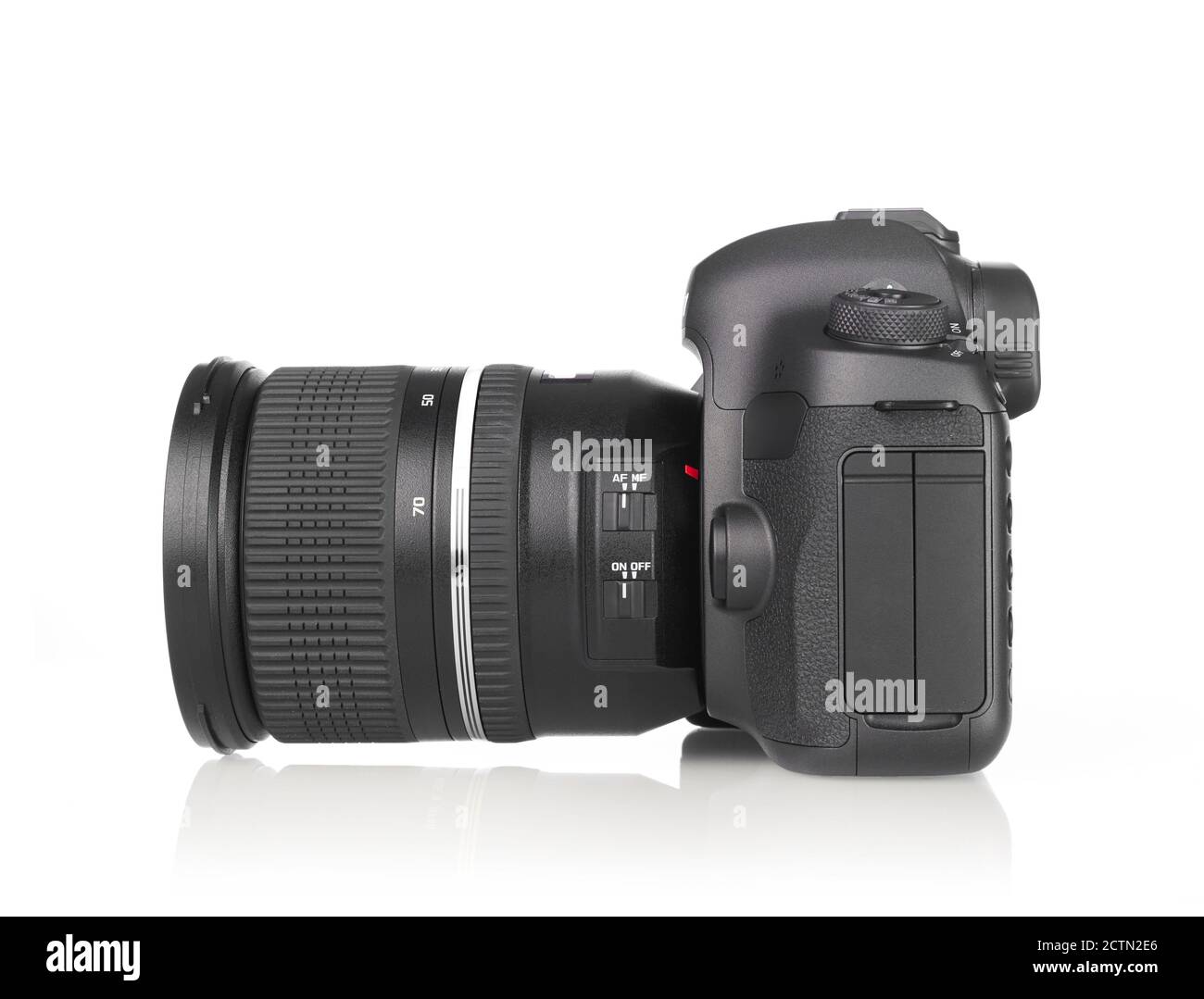 Photo camera side view isolated on white Stock Photo - Alamy