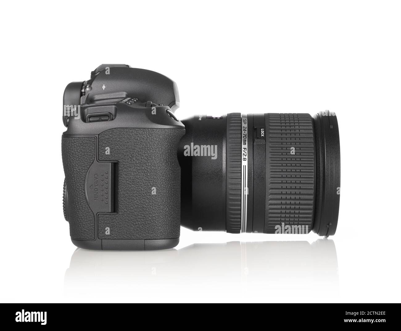 Photo camera side view isolated on white Stock Photo - Alamy