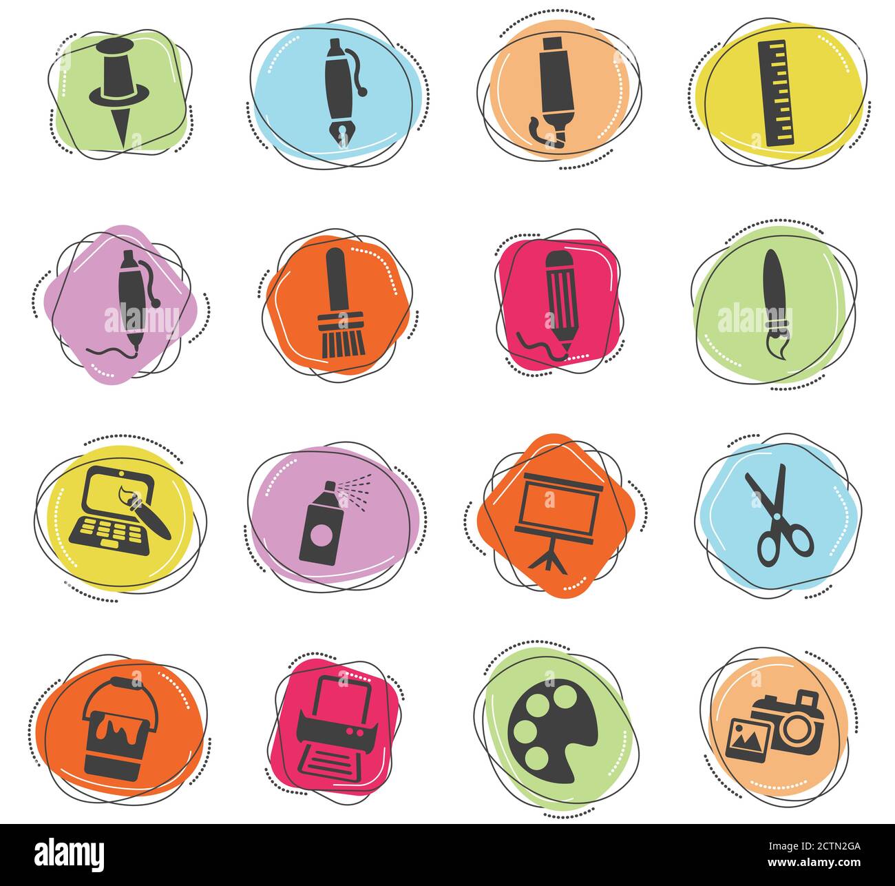 art tools icon set Stock Vector Image & Art - Alamy
