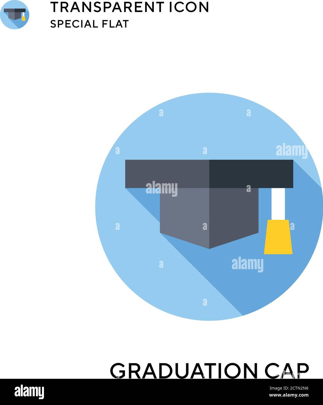 Graduation cap vector icon. Flat style illustration. EPS 10 vector ...