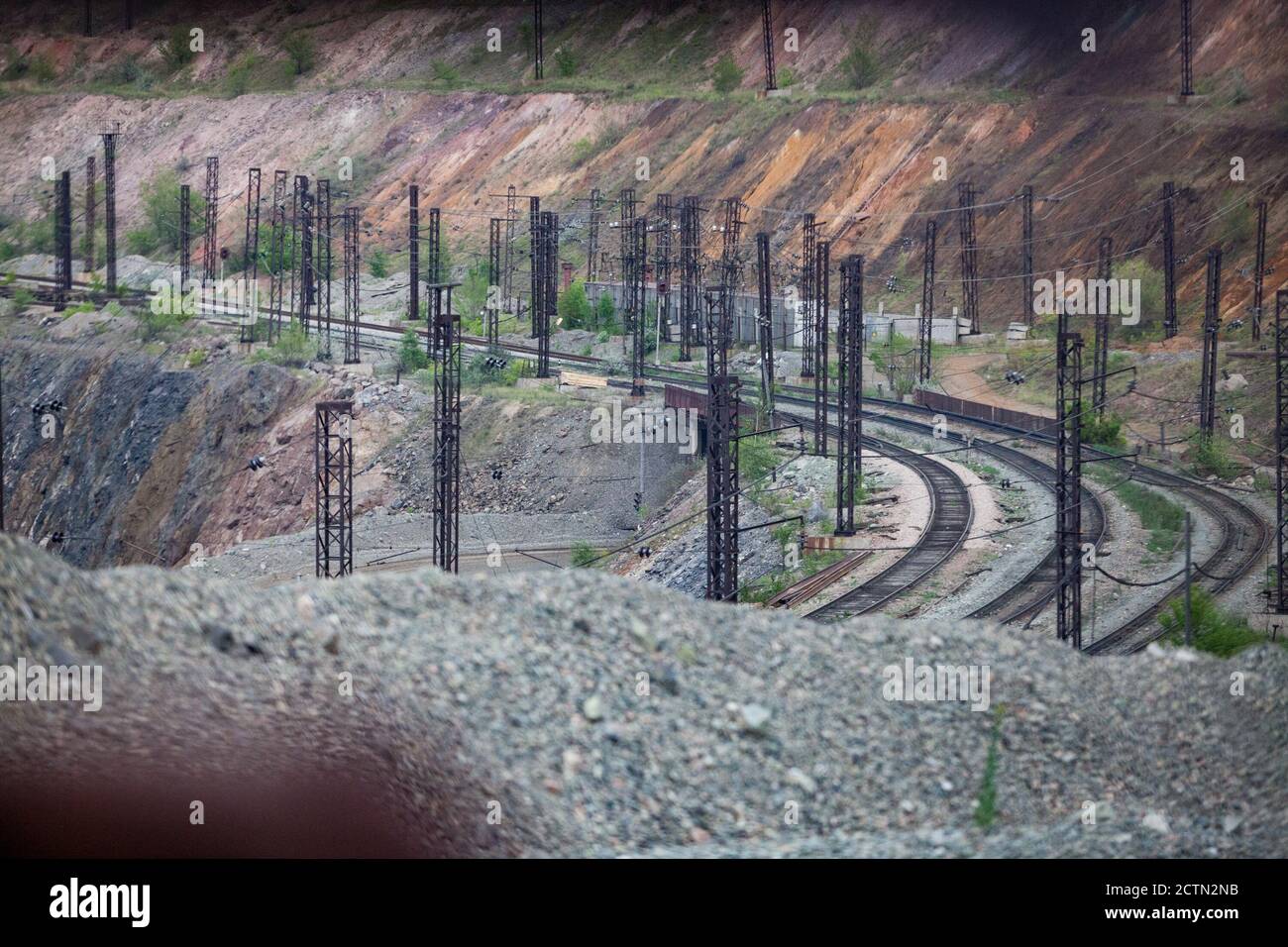 Giant iron ore quarry in Rudny, Kazakhstan. Mining raw minerals for ...