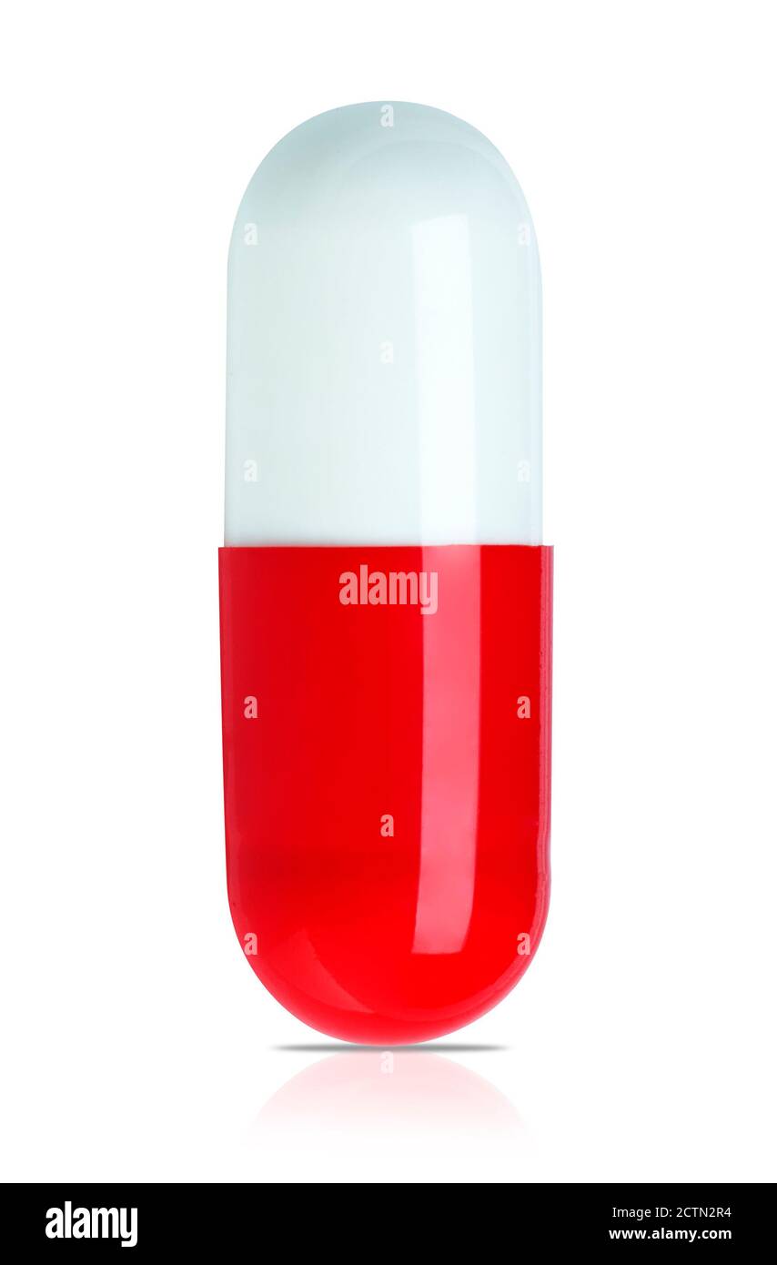 Red and white capsule Stock Photo - Alamy