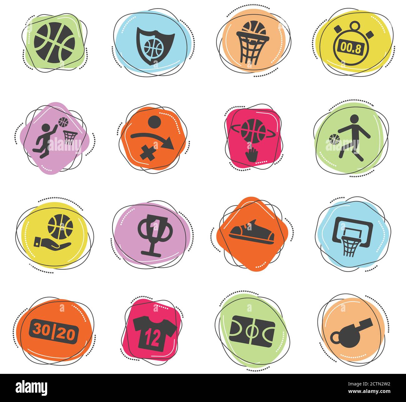 basketball icon set Stock Vector Image & Art - Alamy