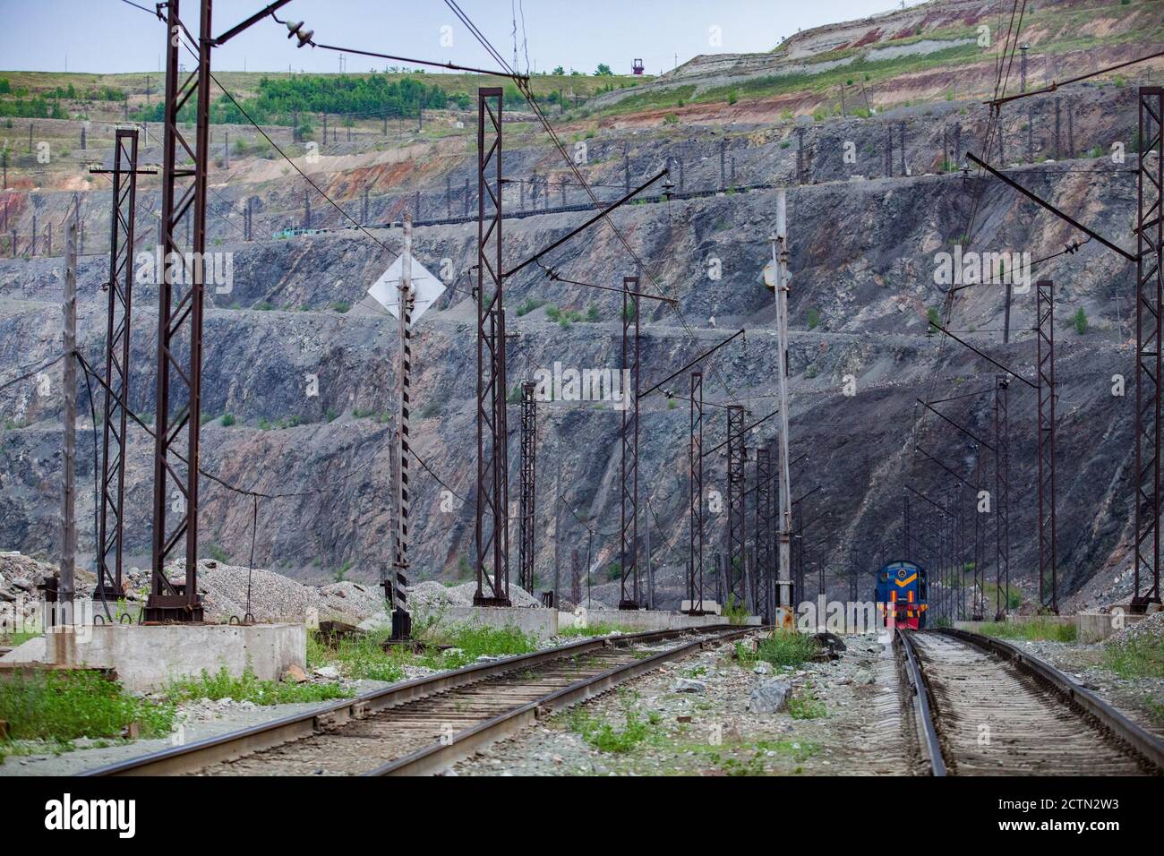 Mining and transporting raw minerals for steel production. Giant iron ...