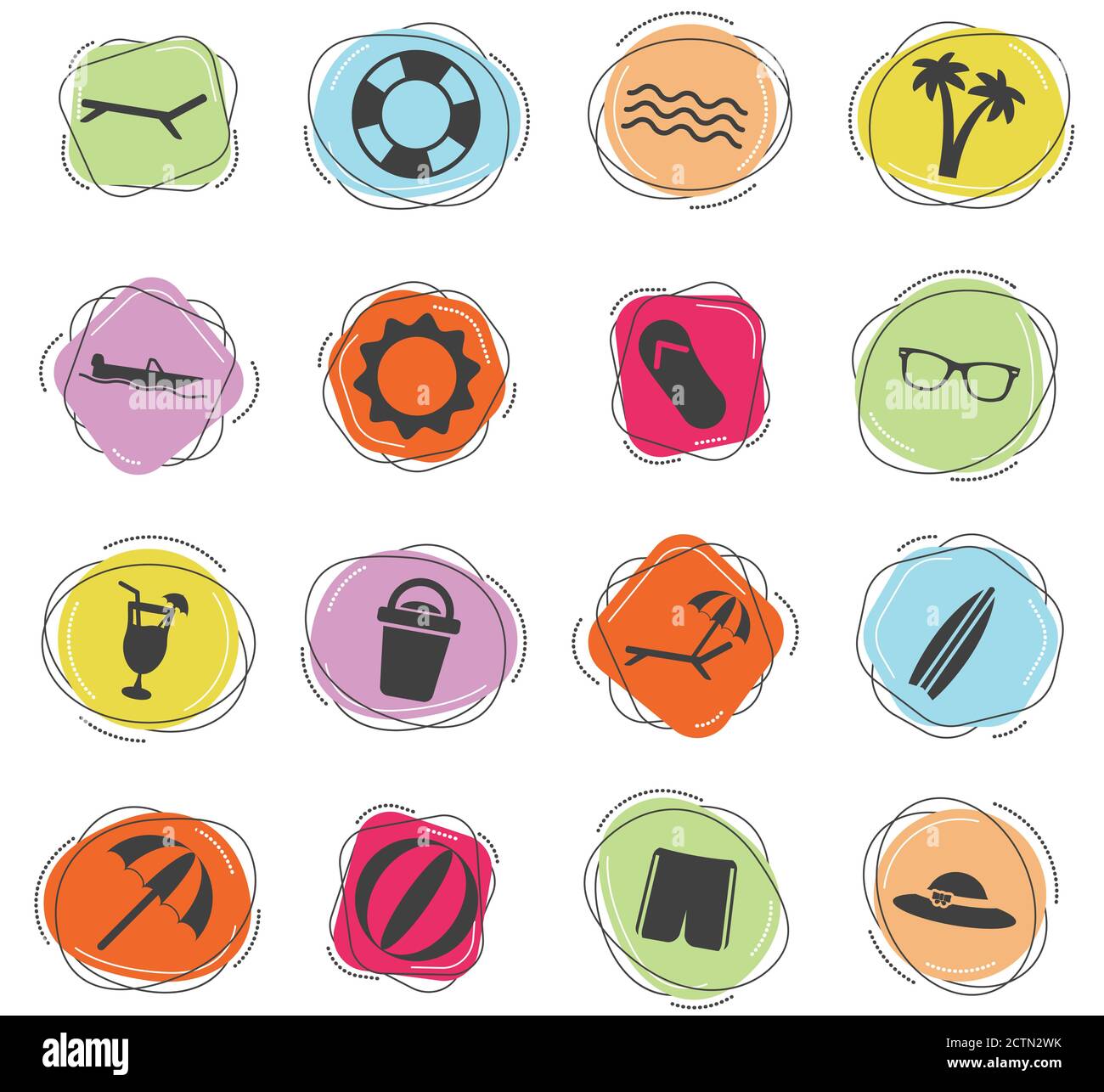 Beach simply icons Stock Vector Image & Art - Alamy