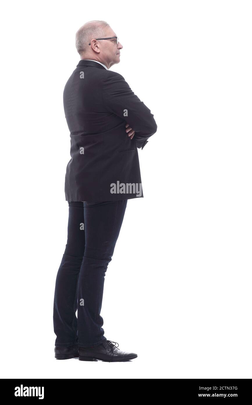 side view. serious business man looking ahead Stock Photo - Alamy