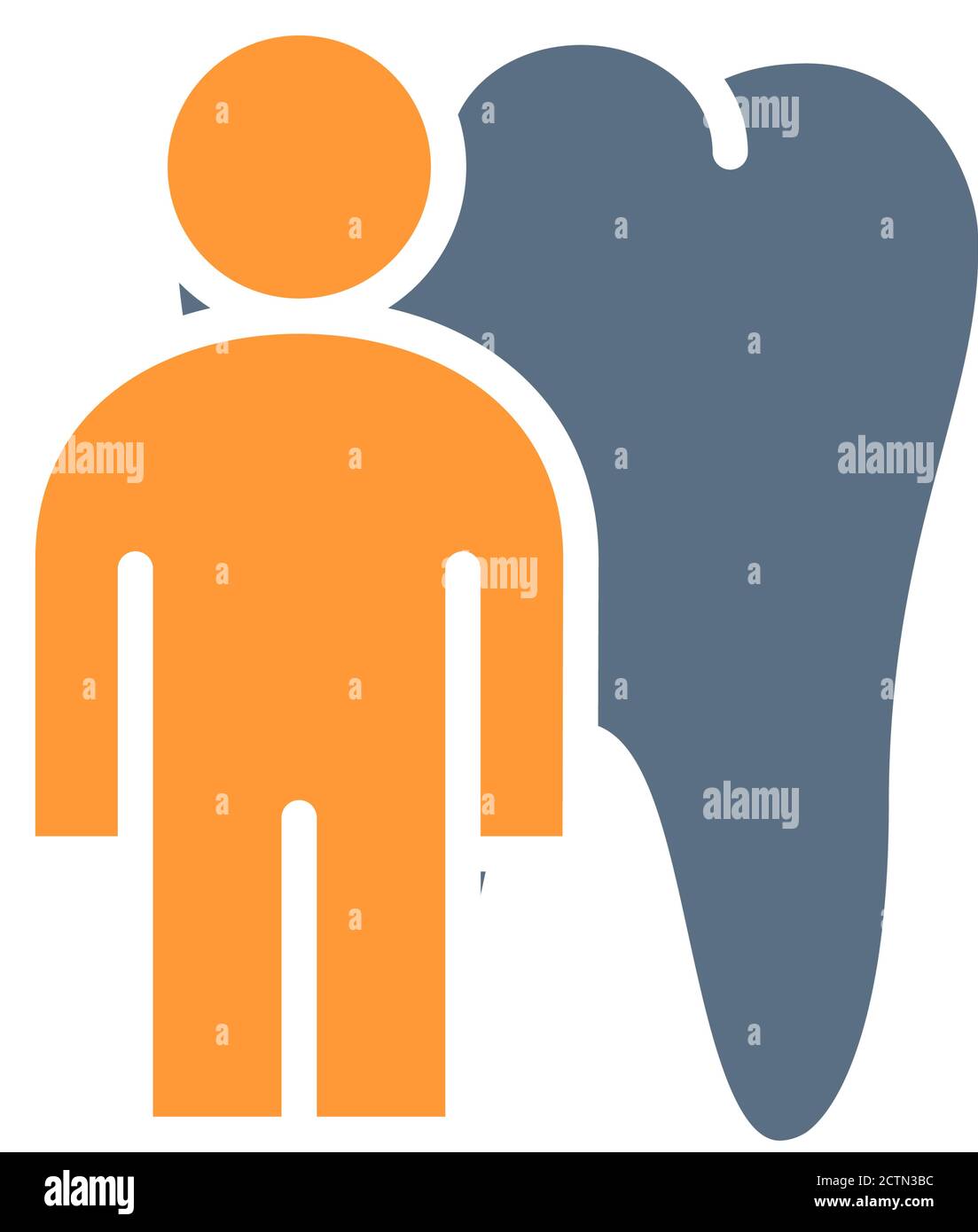 Tooth with man colored icon. organ in the oral cavity symbol Stock ...