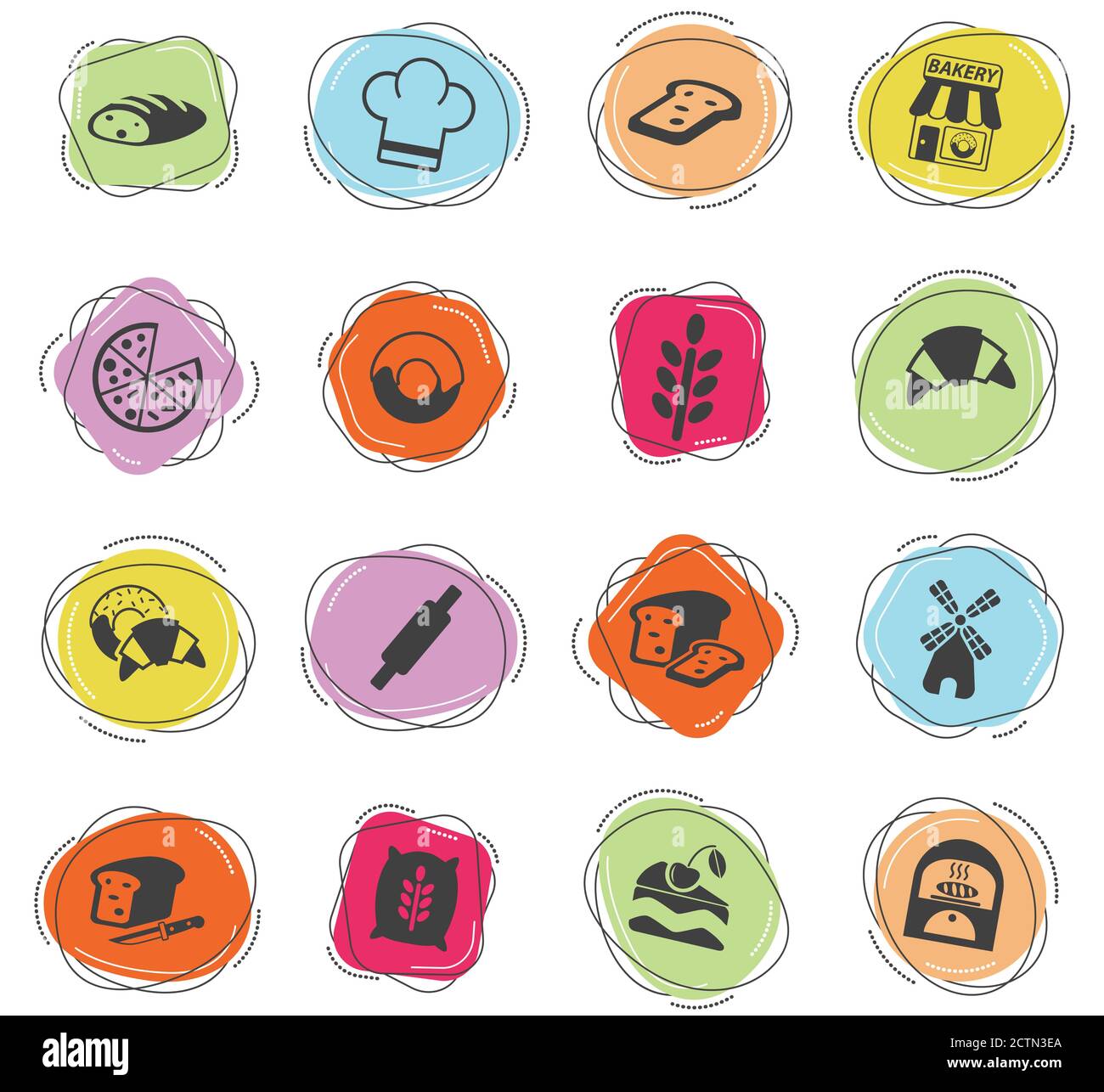 bakery icon set Stock Vector Image & Art - Alamy