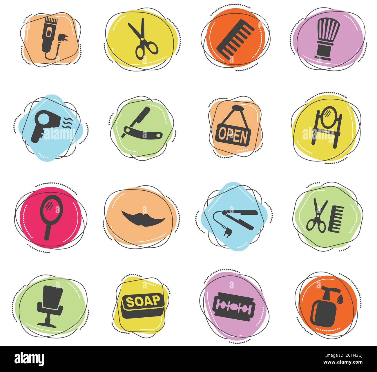 Open barbershop Stock Vector Images - Alamy