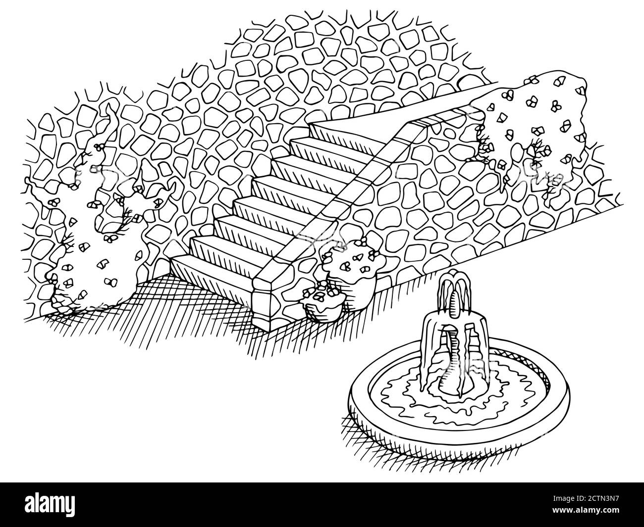 Wall stone water fountain Stock Vector Images - Alamy