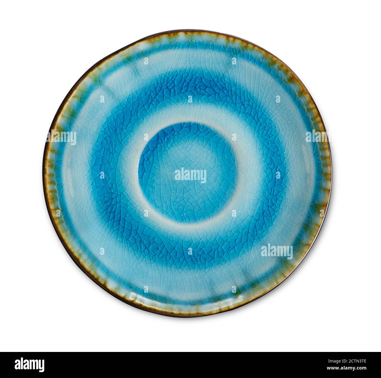 Blue plate isolated on white Stock Photo - Alamy