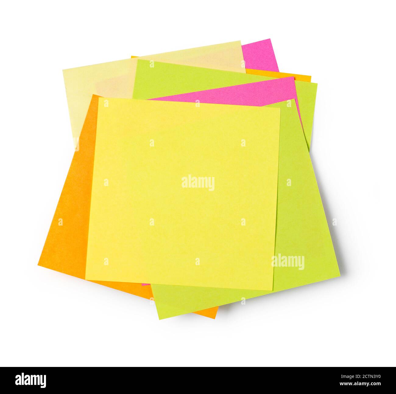 Adhesive notes on white background Stock Photo - Alamy