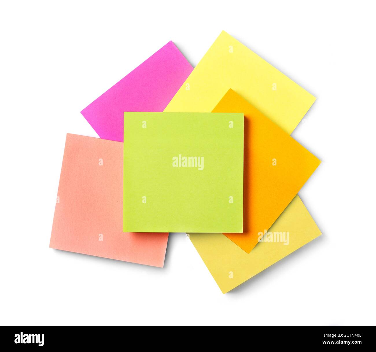 Adhesive notes on white background Stock Photo - Alamy