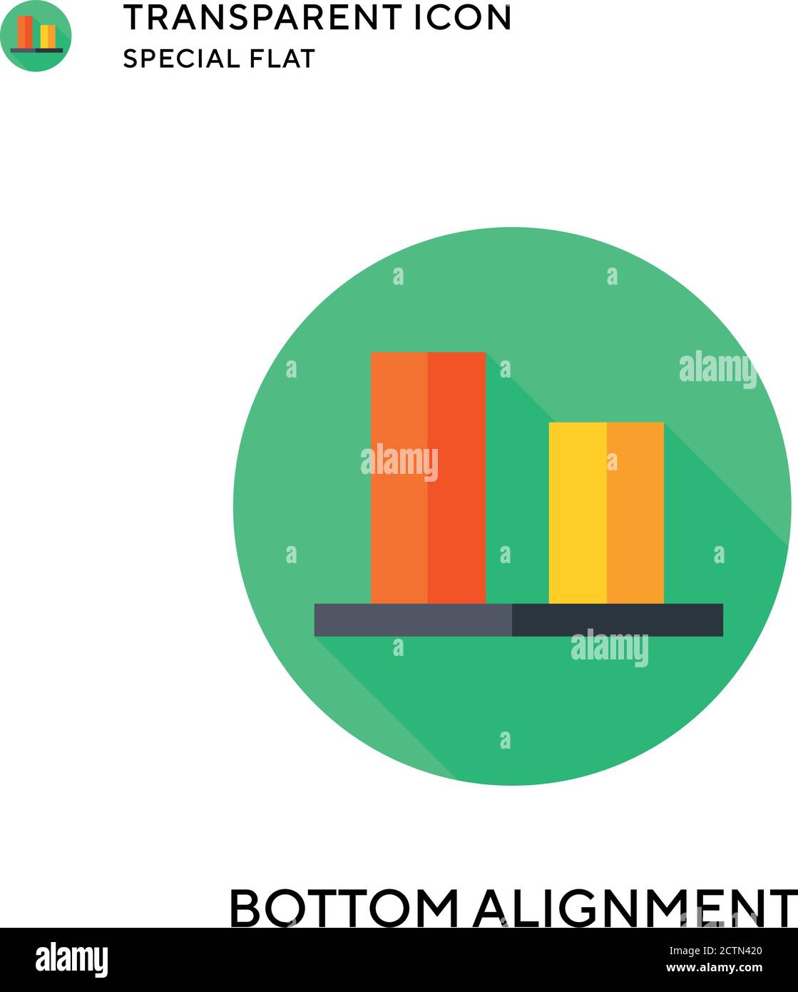 Bottom alignment vector icon. Flat style illustration. EPS 10 vector ...