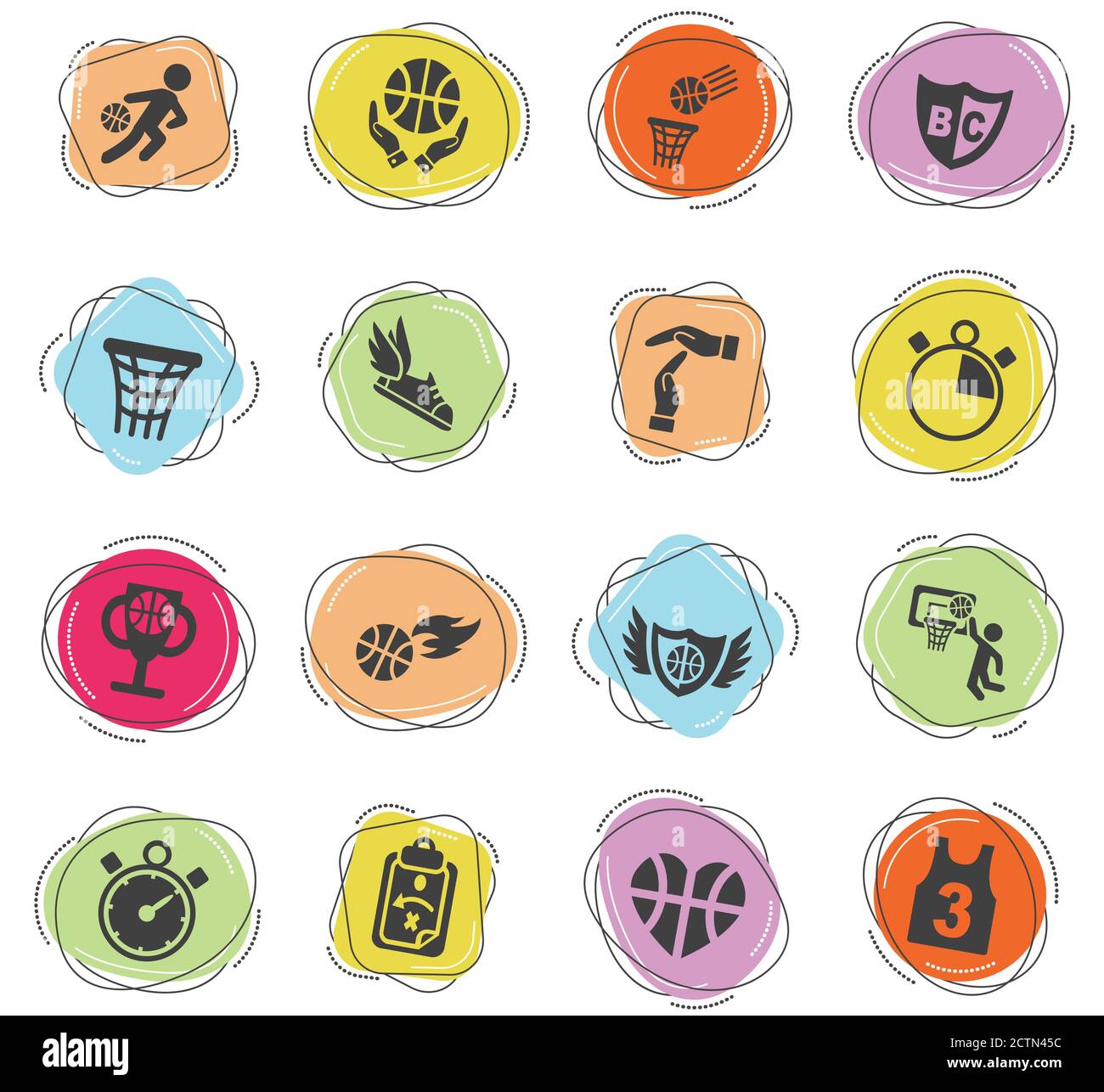 basketball icon set Stock Vector Image & Art - Alamy
