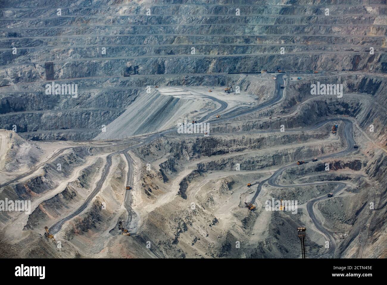 Giant iron ore quarry in Rudny, Kazakhstan. Open-pit mining raw ...