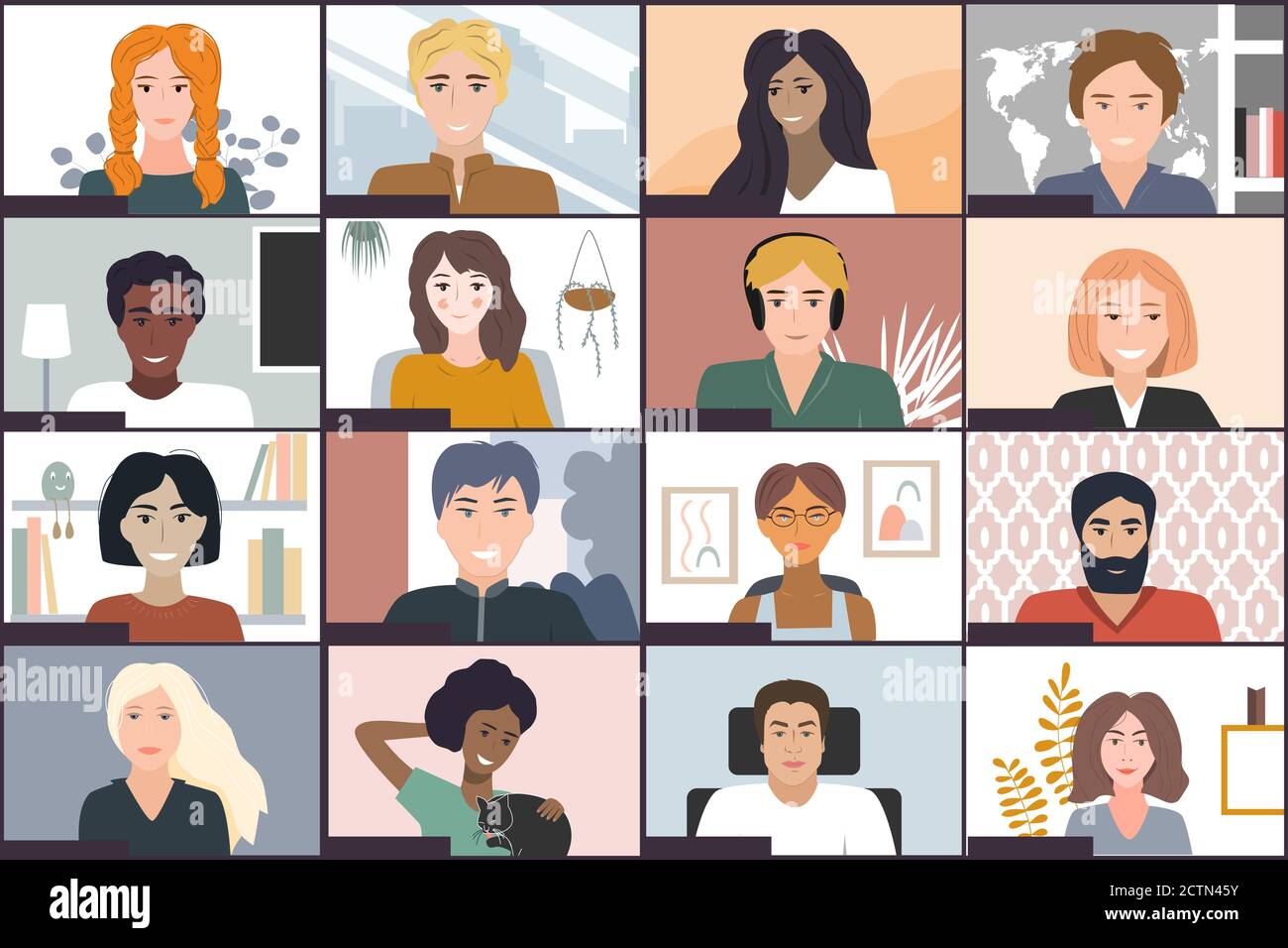 Zoom meeting cartoon hi-res stock photography and images - Alamy