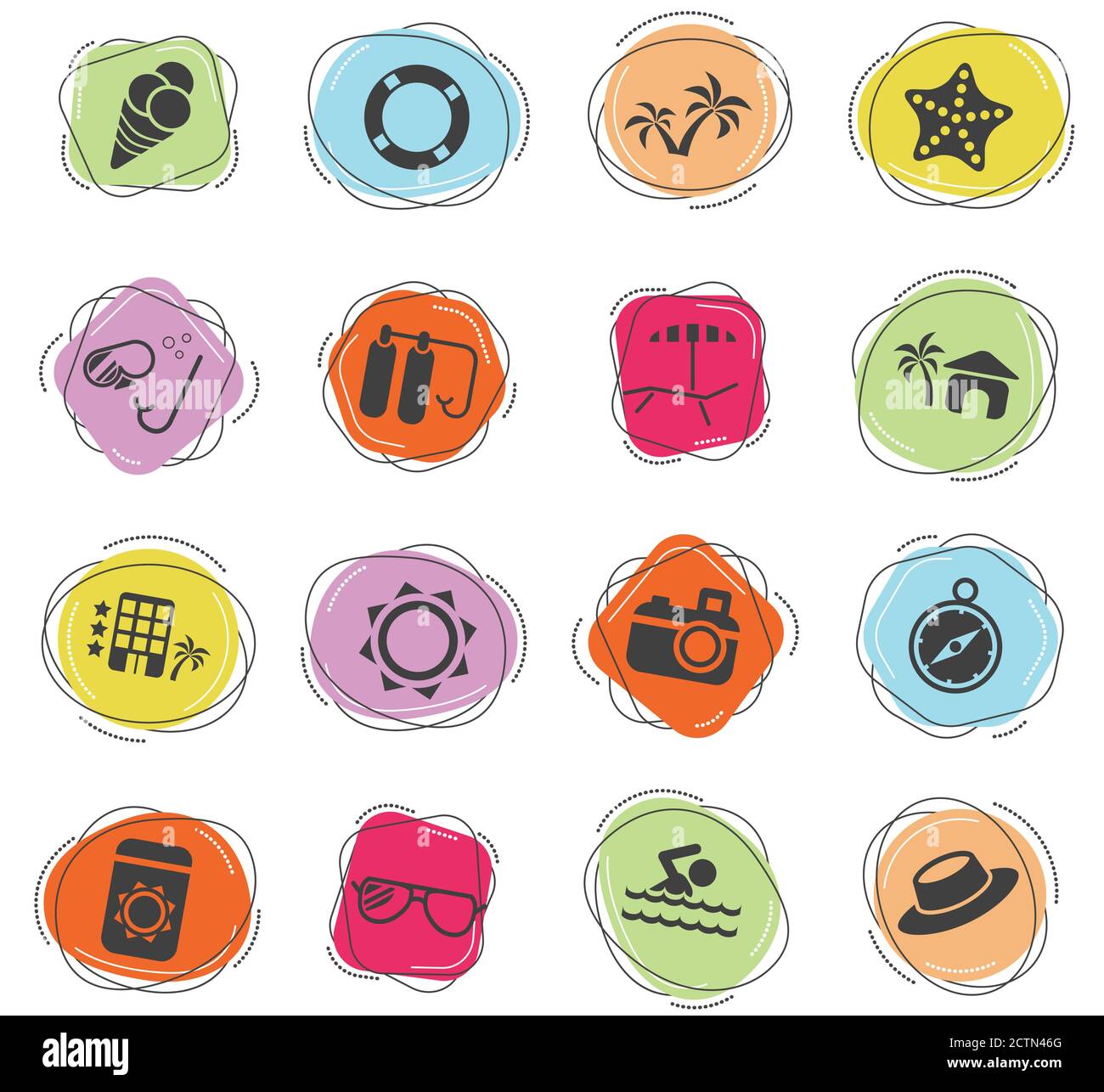 beach icon set Stock Vector Image & Art - Alamy