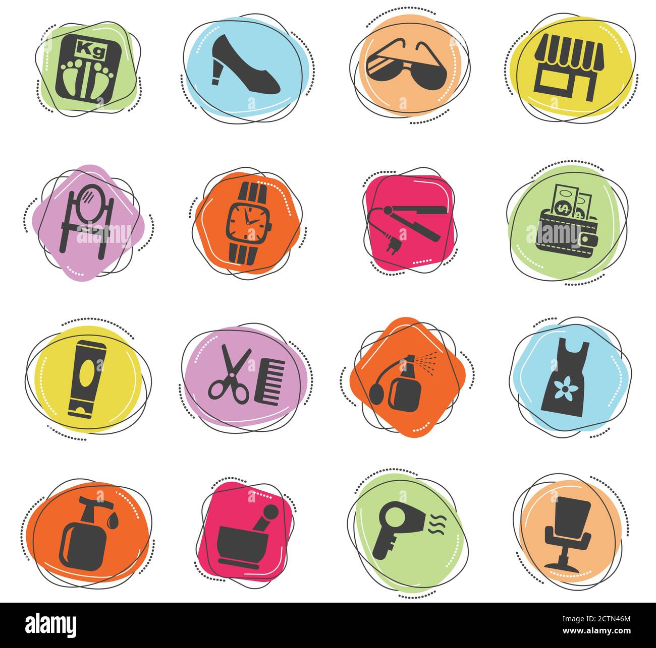 beauty salon icon set Stock Vector Image & Art - Alamy