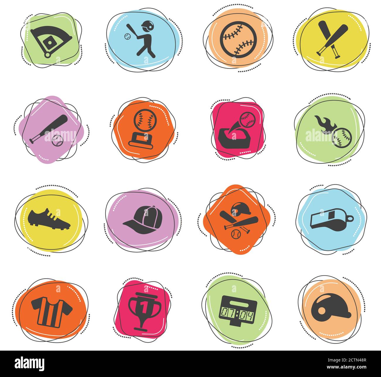 baseball icon set Stock Vector Image & Art - Alamy