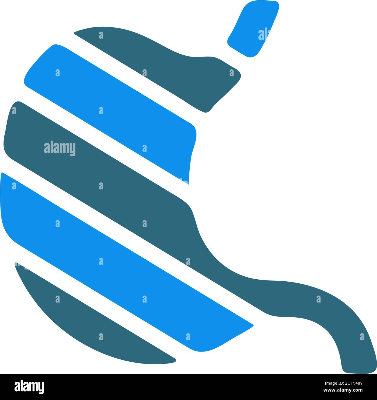 Sore human stomach colored icon. Abdominal Distention, infected organ ...