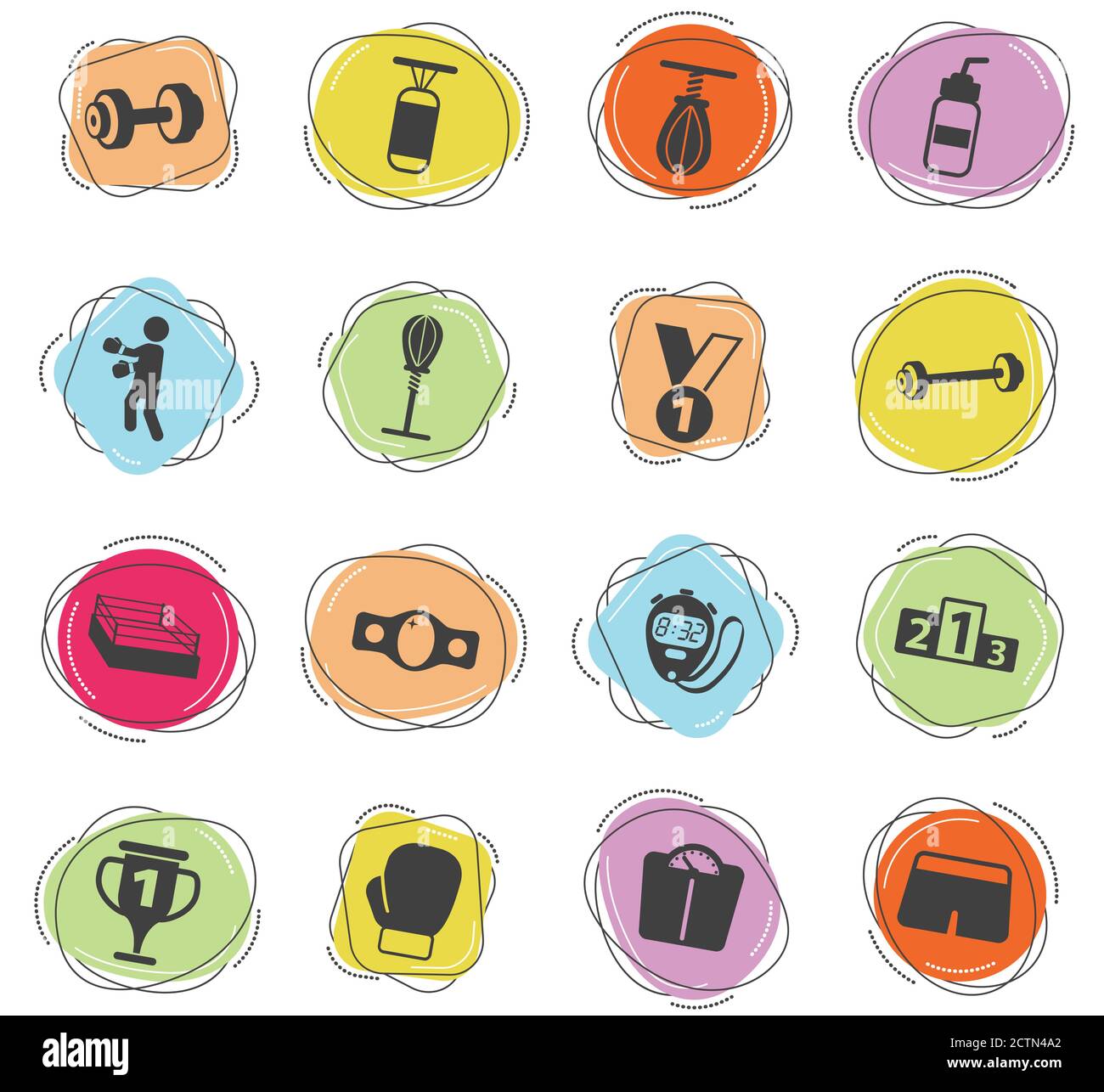 boxing icon set Stock Vector Image & Art - Alamy
