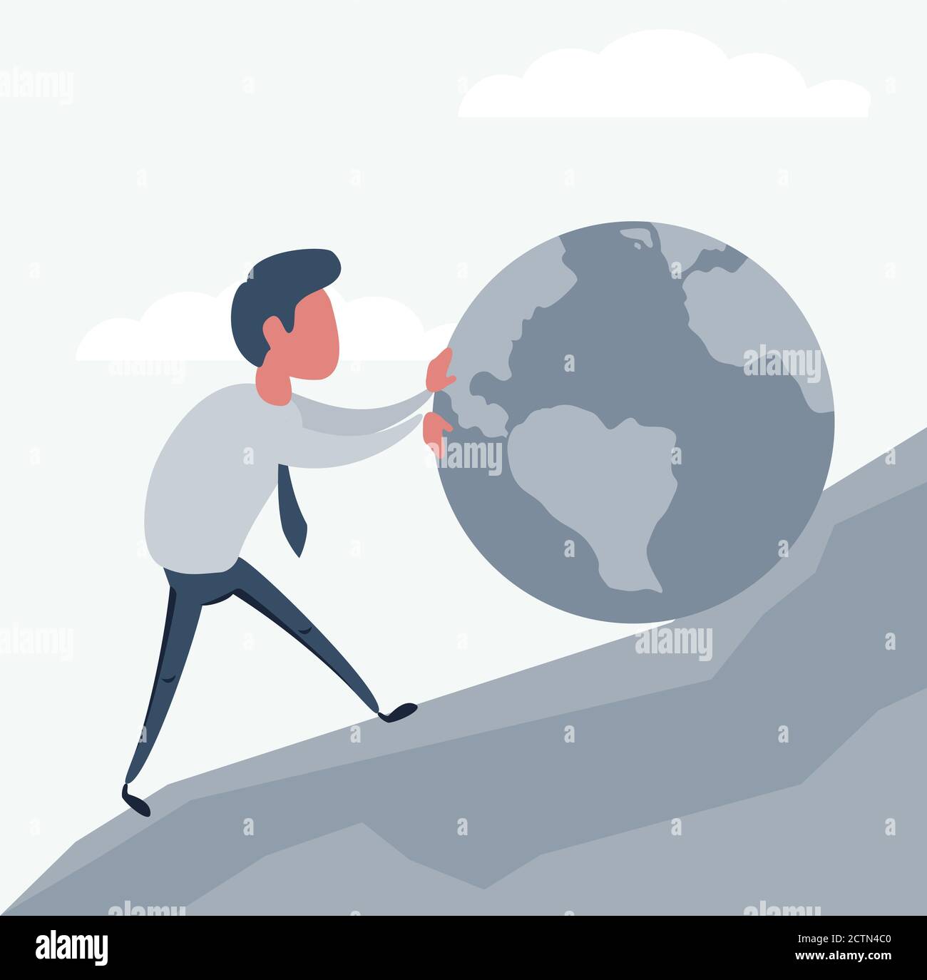 Man rolling earth Stock Vector Images - Alamy