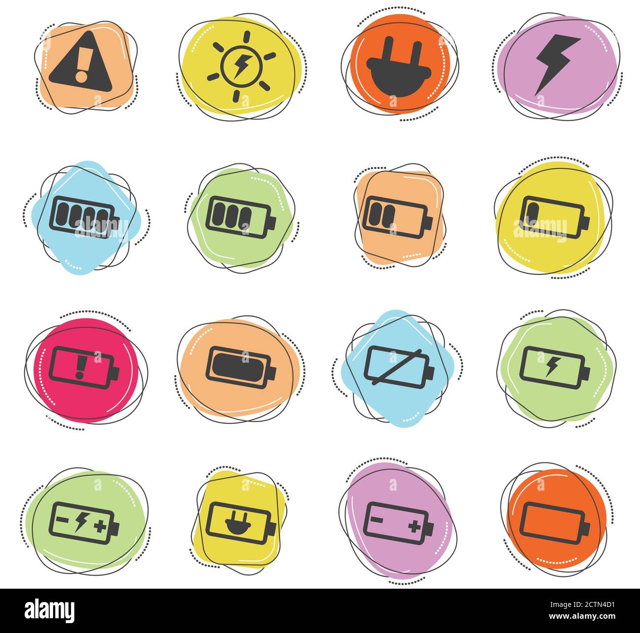 battery icon set Stock Vector Image & Art - Alamy