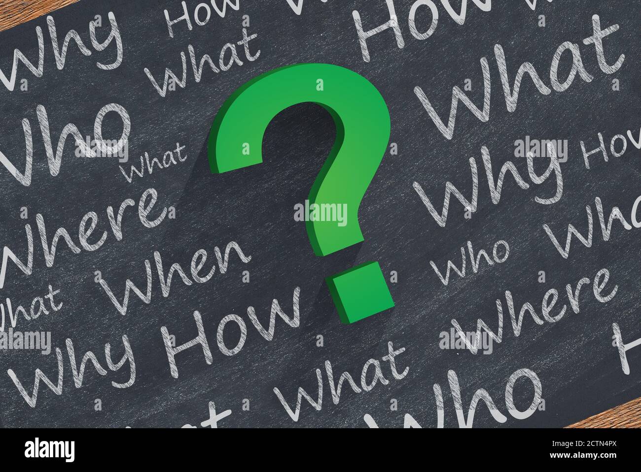 Who, whrere, why, what, how Stock Photo - Alamy