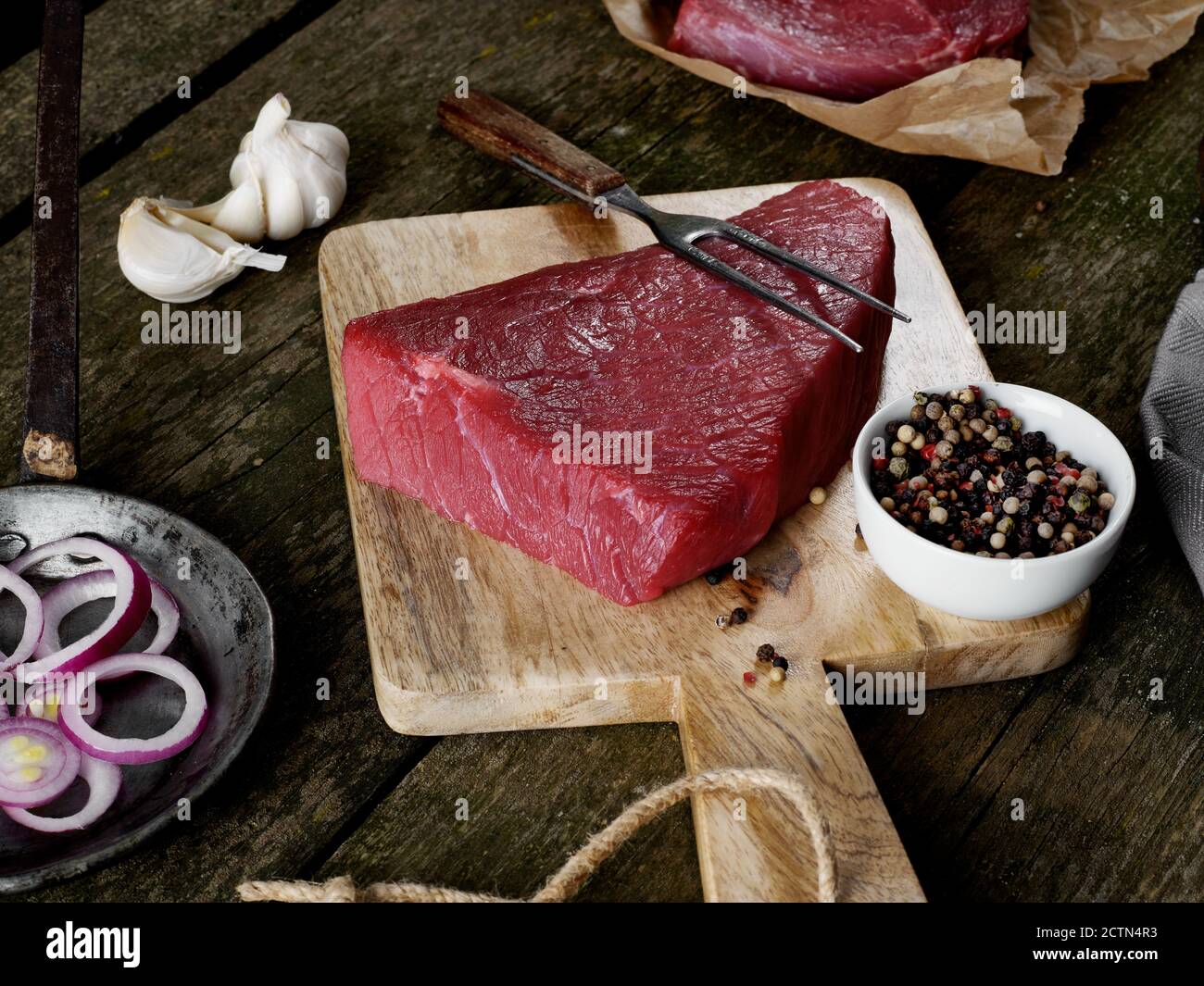 Beef meat ready to be cooked Stock Photo - Alamy