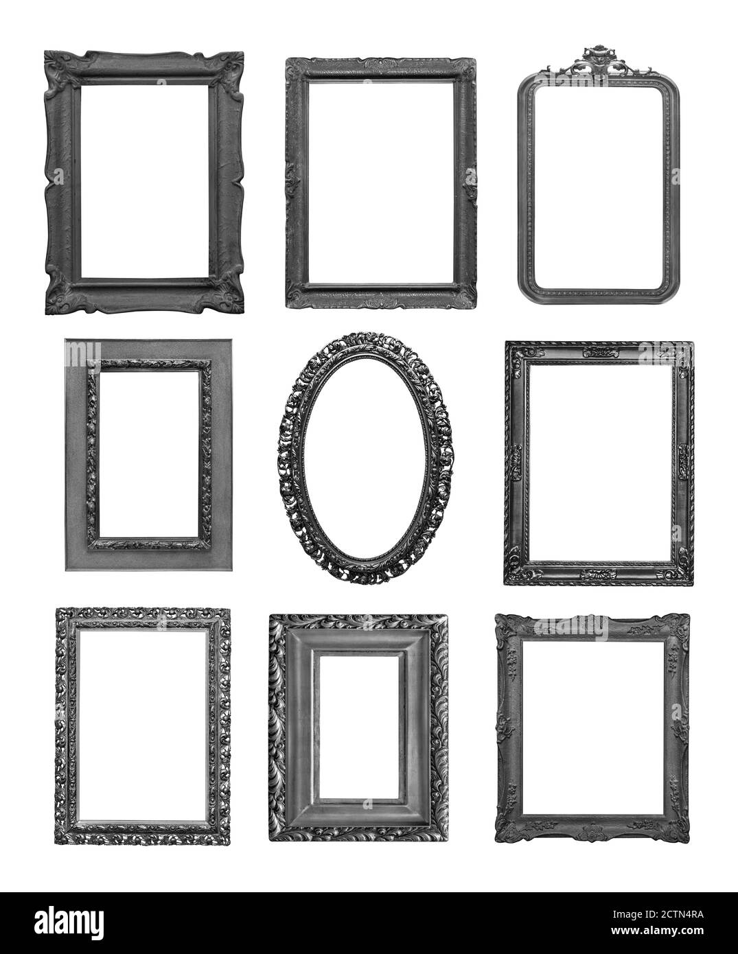 Vintage black frames on white background Stock Photo - Alamy