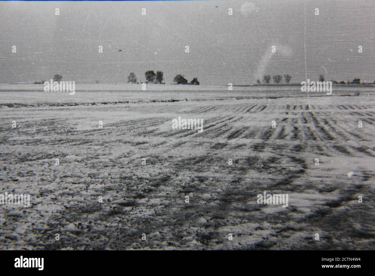 Fine 1970s vintage black and white photography of a bleak and dreary ...